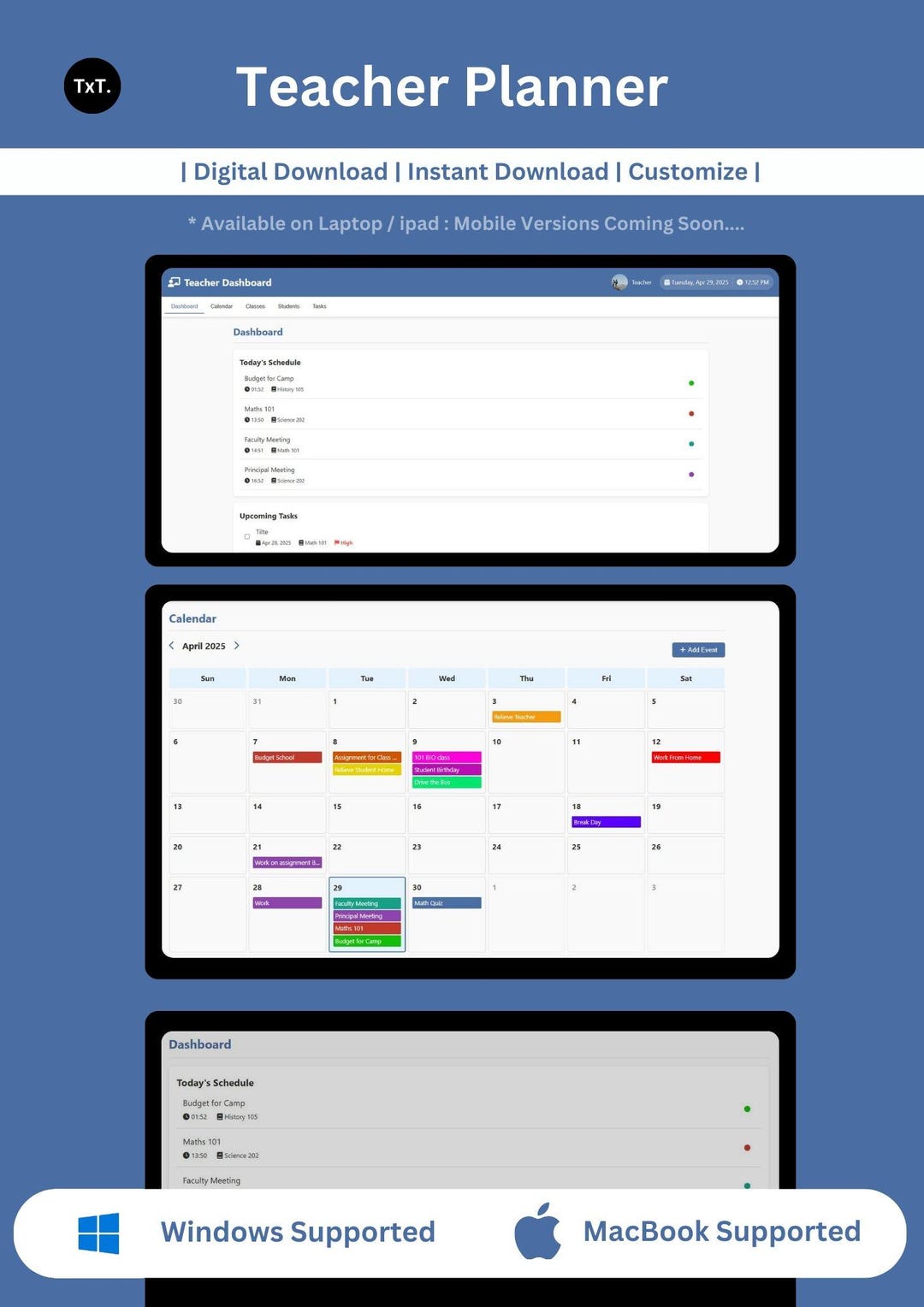 Simple Teacher Planner, Digital Teacher Planner, Best Teacher Planner ...