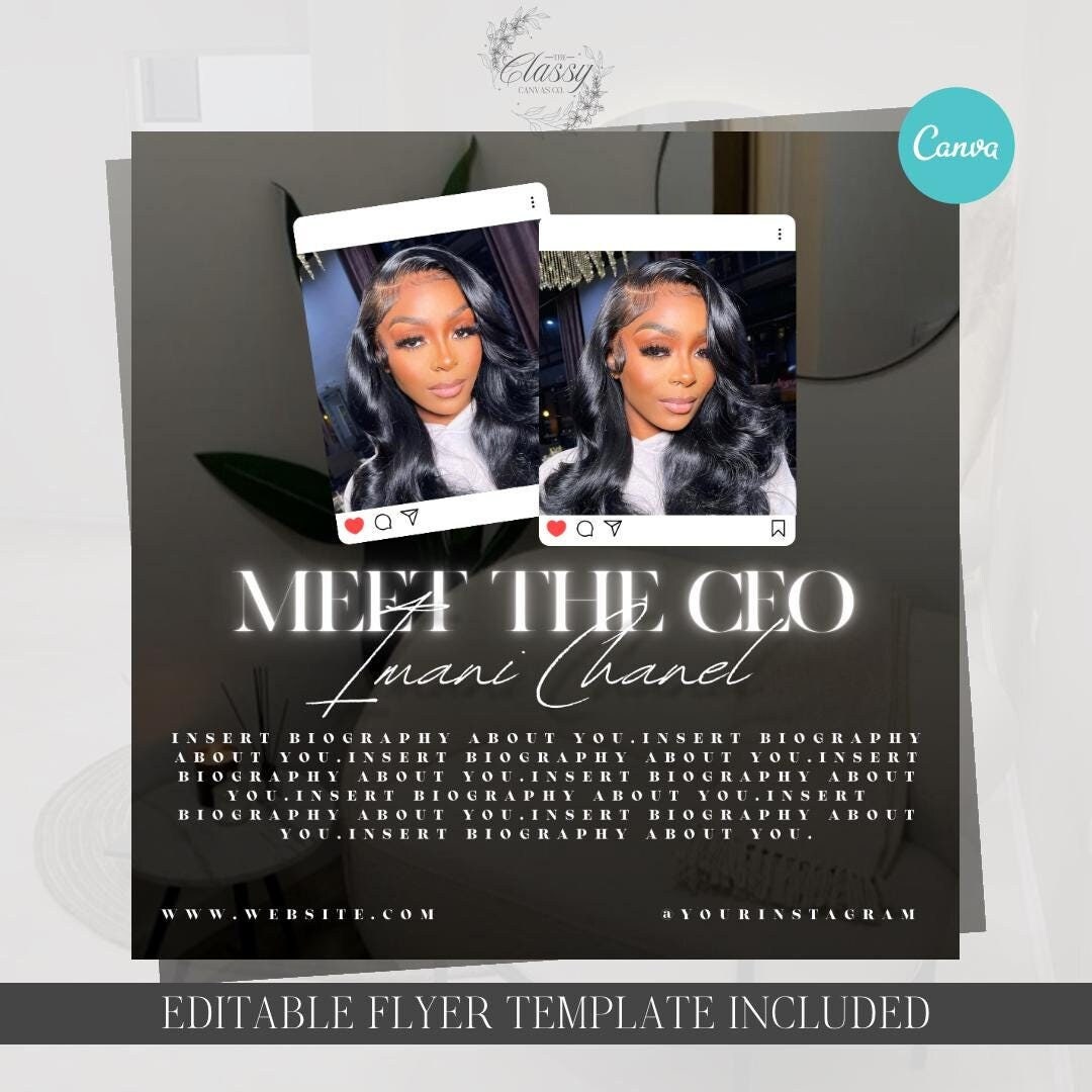 Meet the CEO - Beauty Template - Etsy