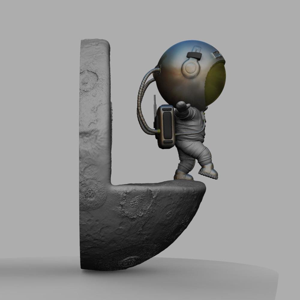 Spaceman Astronaut on Moon STL File for 3D Printing - Etsy