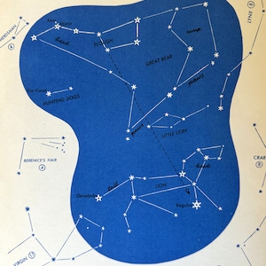 10 Different Constellation Charts, Vintage Prints From 1960's, Stars ...