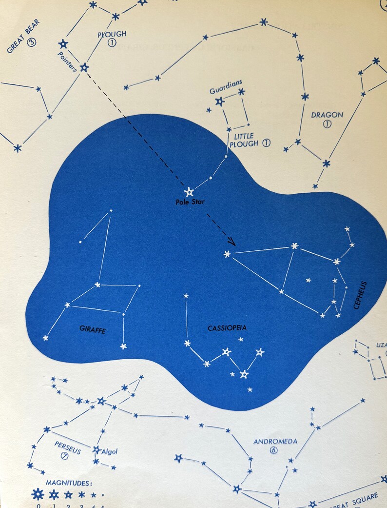 10 Different Constellation Charts, Vintage Prints From 1960's, Stars ...