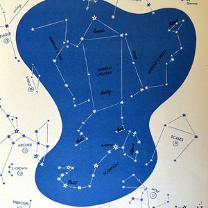 10 Different Constellation Charts, Vintage Prints From 1960's, Stars ...