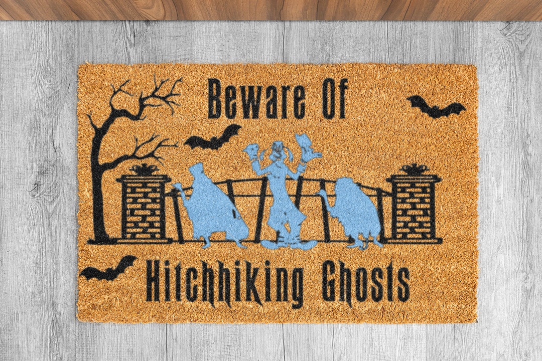 Haunted Mansion Hitchhiking Ghost Doormat - Etsy