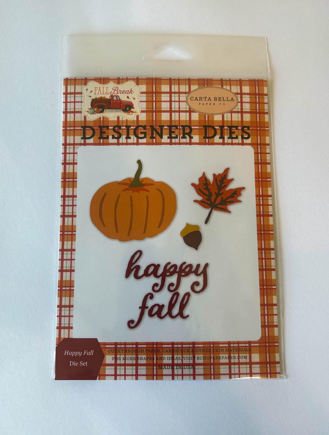 Happy Fall Die Set From Carta Bella's Fall Break Collection - Etsy