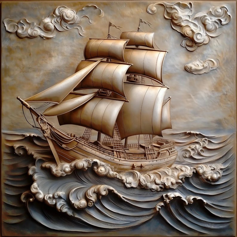 CNC Bas Relief Royal Sail Ship Sail Boat Stl Download - Etsy