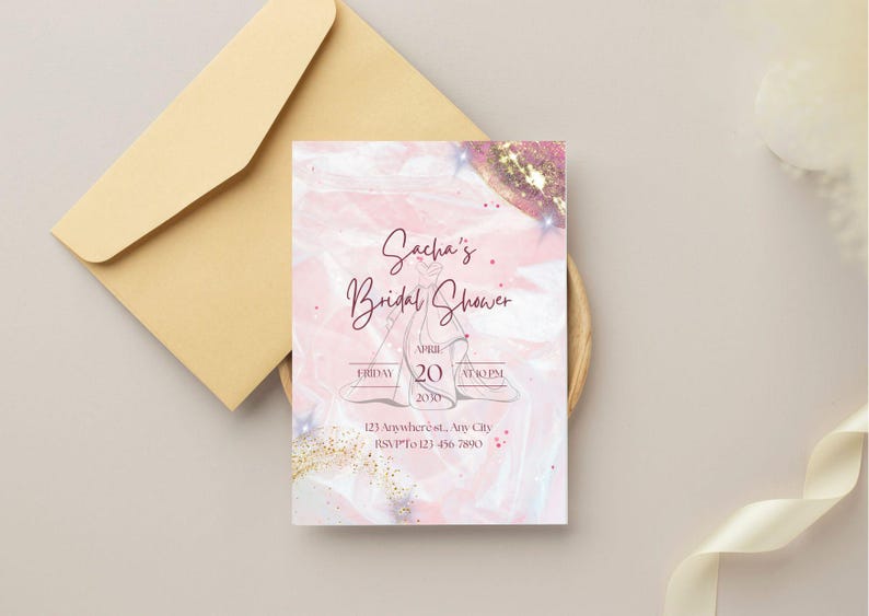 Personalized Bridal Shower E-cards Digital Invitations Elegant & Modern ...