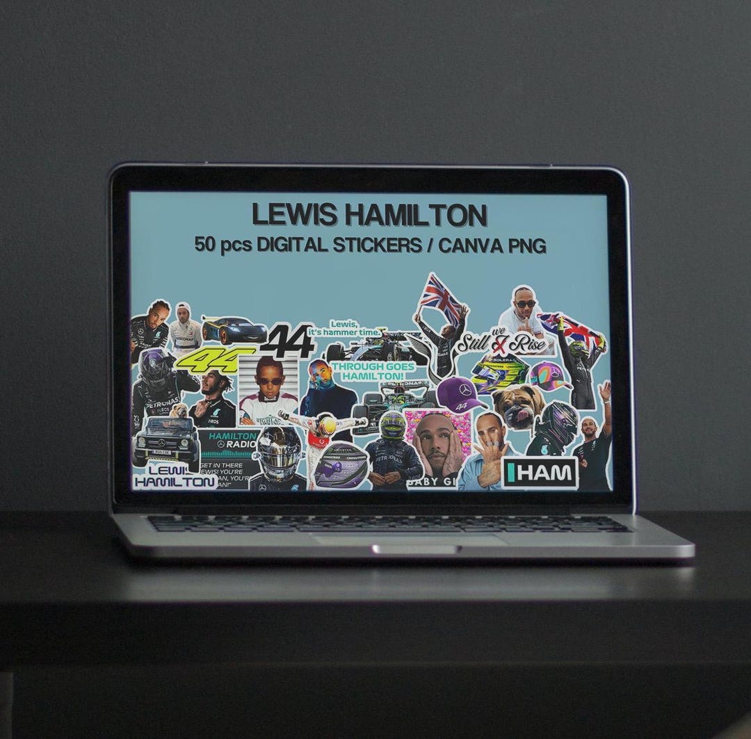 50 Lewis Hamilton Stickers Mercedes F1 Stickers Lewis Hamilton Digital ...