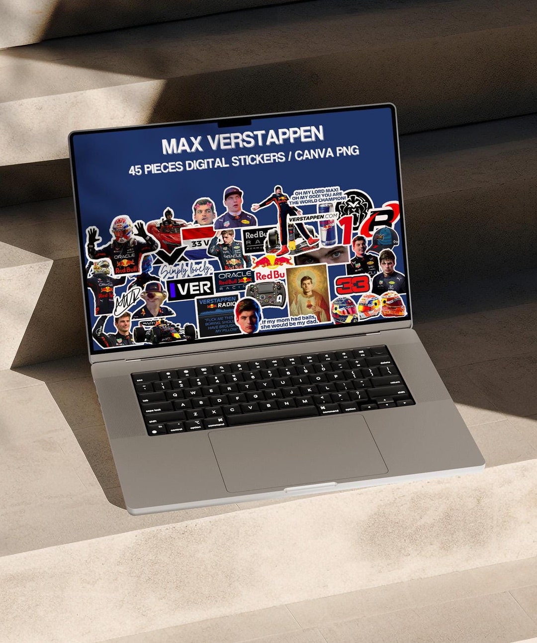 Max Verstappen Sticker 45 Digital Editable Ready to Print Stickers Red ...