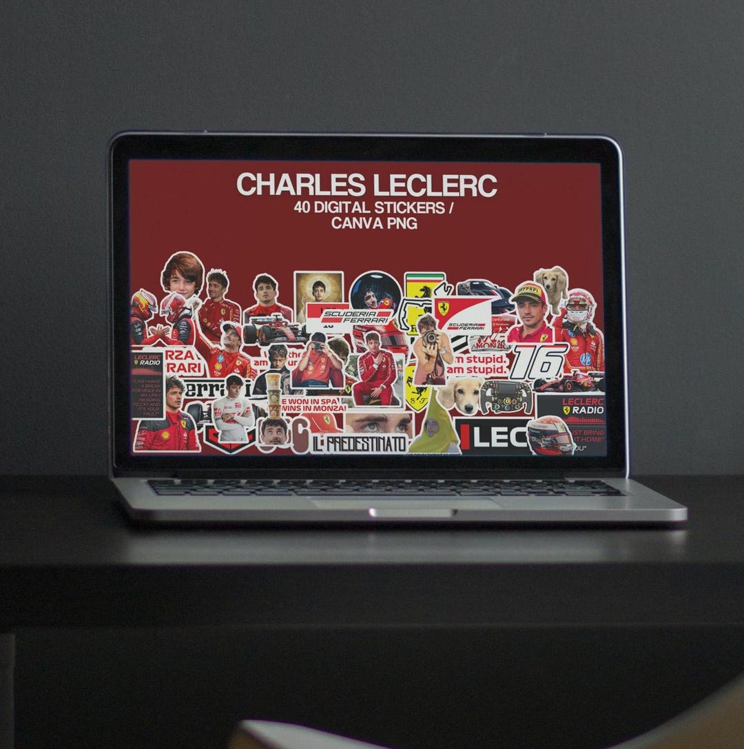 40 Charles Leclerc Stickers Pack Charles Leclerc SVG F1 PNG F1 Digital ...