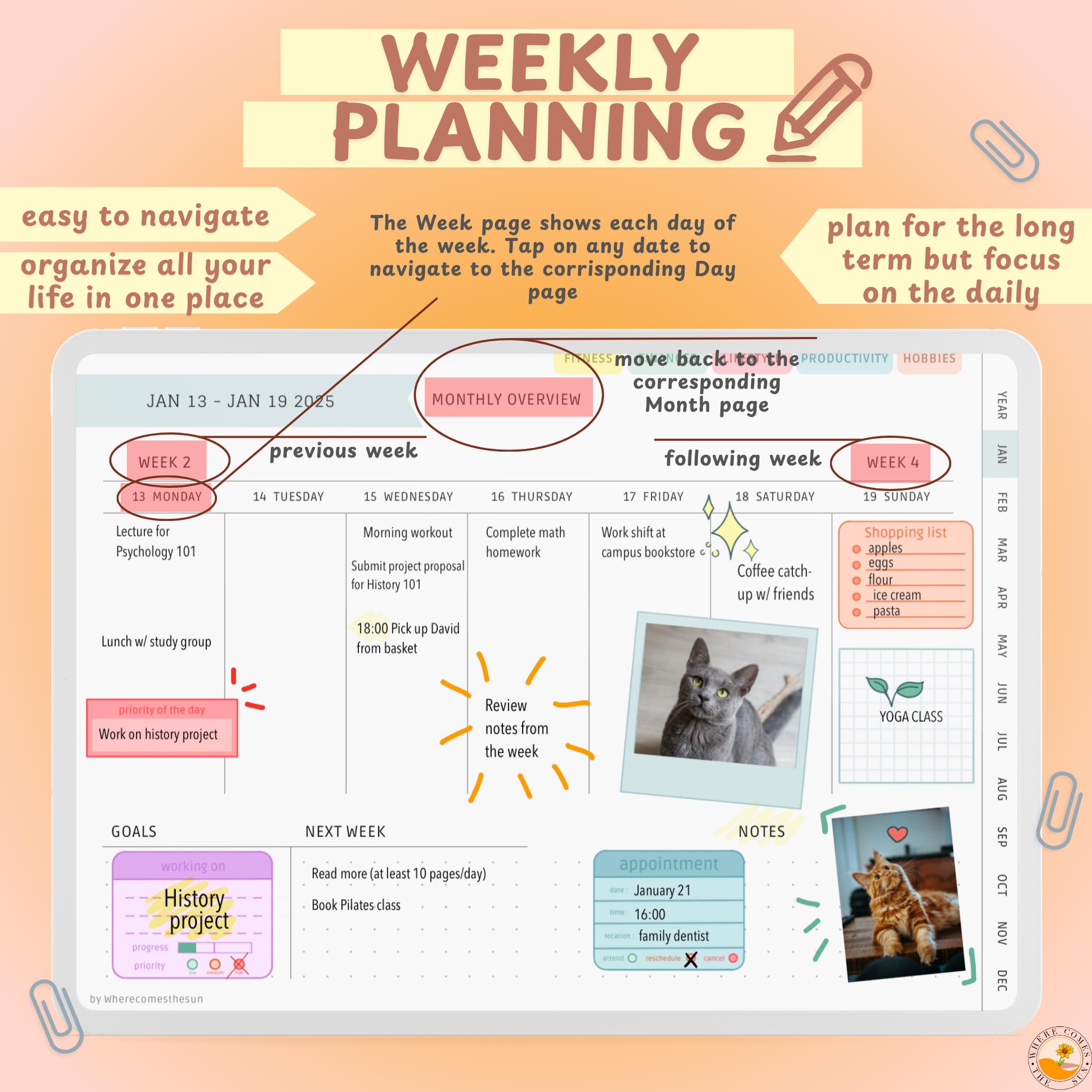 All-in-one Digital Planner 2024 2025 Goodnotes Planner Notability ...