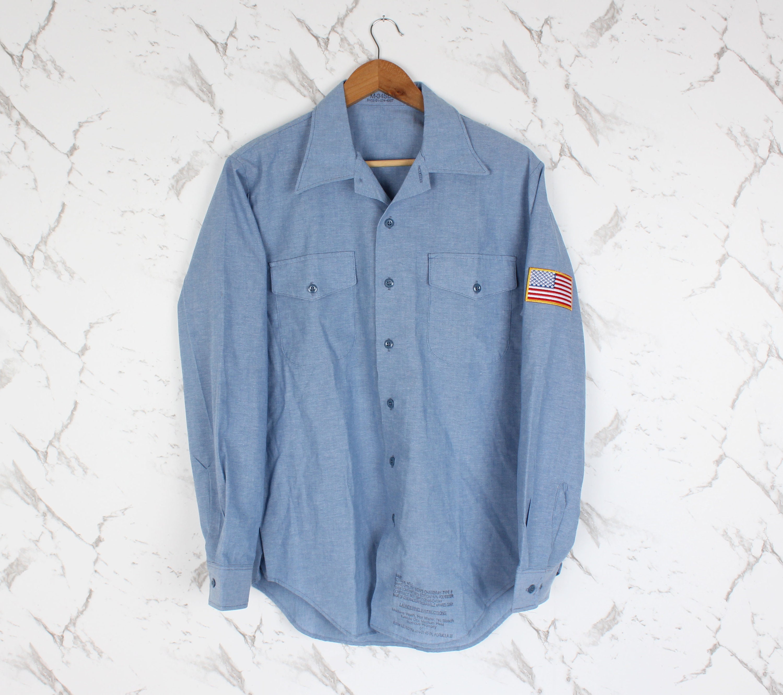 Deadstock US Penitentiary Uniform Shirt MEDIUM Chambray Prison Staff ...