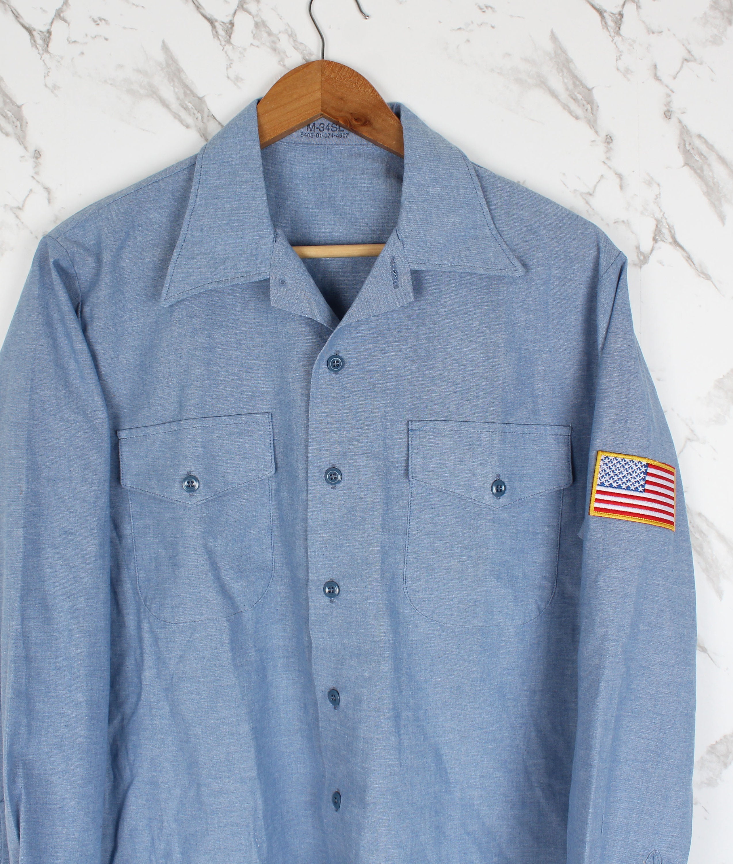 Deadstock US Penitentiary Uniform Shirt MEDIUM Chambray Prison Staff ...