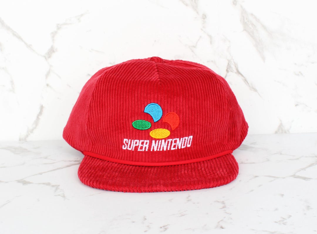 Super Nintendo SNES Snapback Hat | Corduroy Retro Gaming Baseball Cap ...