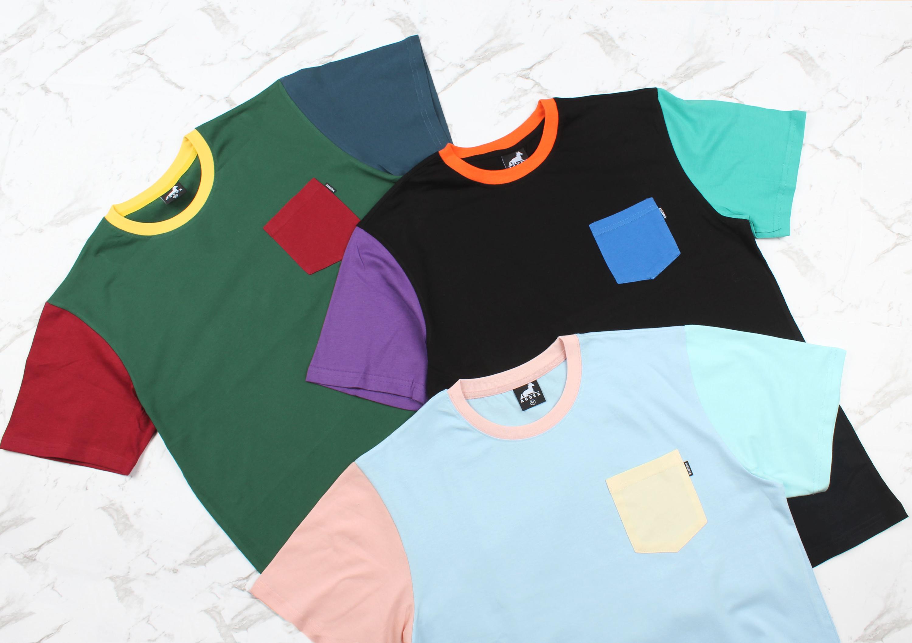 Green Color Block T Shirt | 80s 90s Vintage Inspired Tees | Colorblock ...