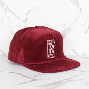 Vintage Rolls Royce Cars Snapback Hat | 90s Burgundy Corduroy Baseball ...