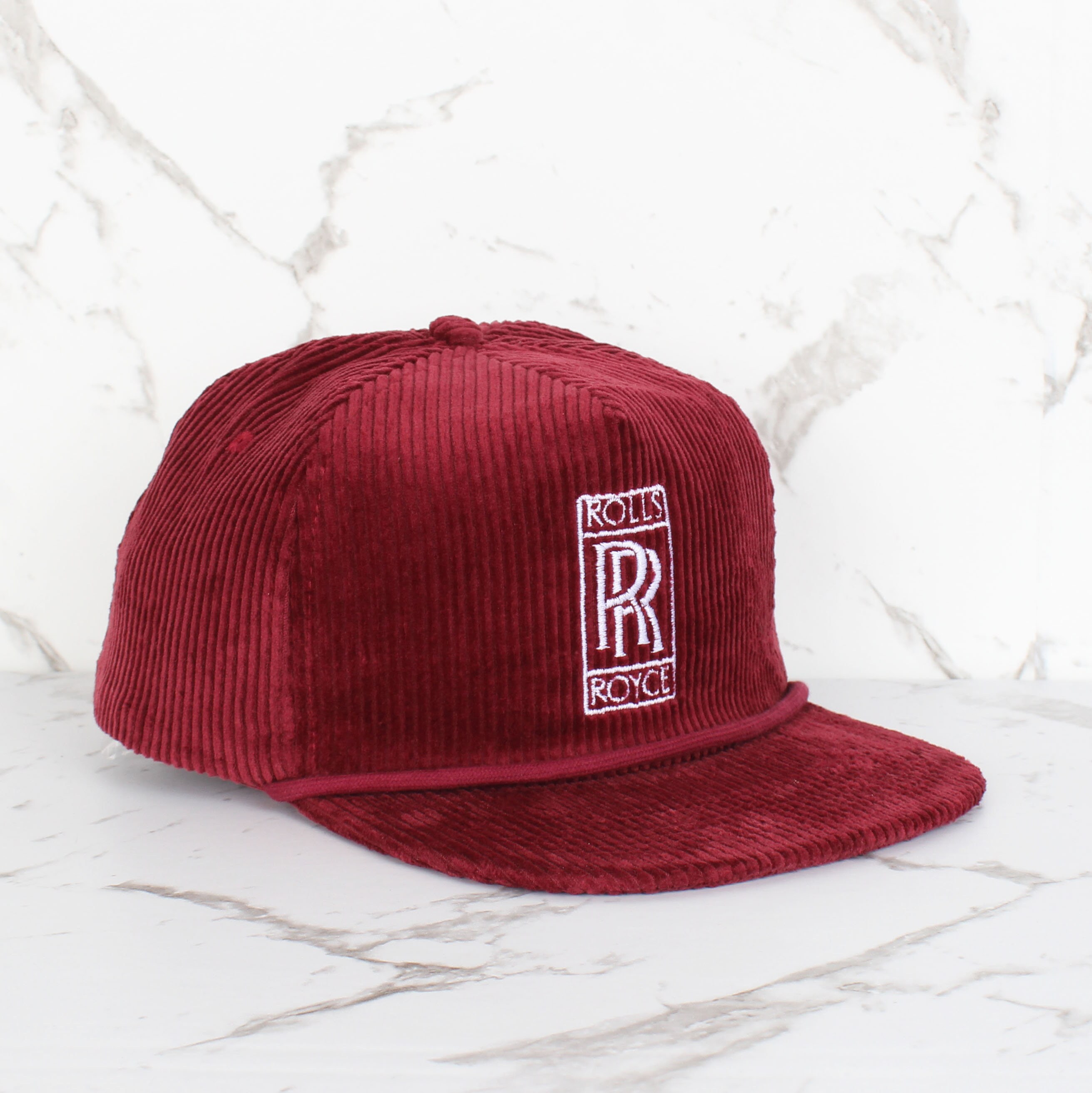 Vintage Rolls Royce Cars Snapback Hat | 90s Burgundy Corduroy Baseball ...