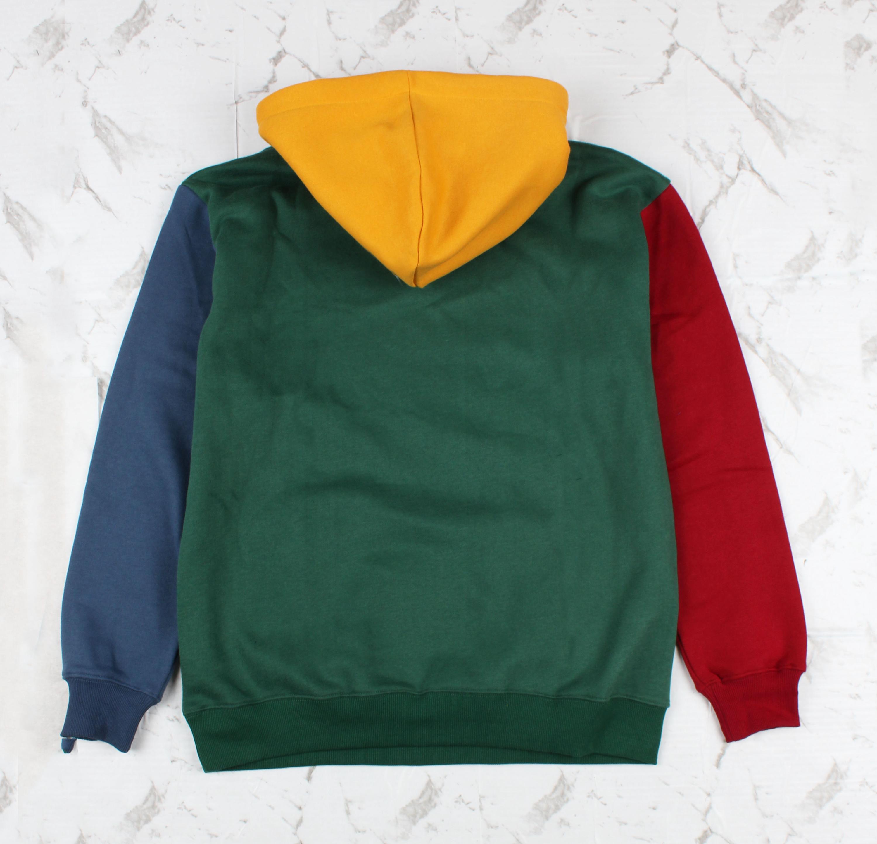 Green Color Block Hoodie | 80s 90s Vintage Inspired | Retro Multi-color ...