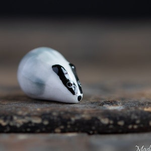 Little Badger Terrarium Figurine Miniature Ceramic Porcelain Animal ...