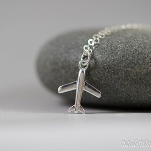 Little Airplane Sterling Silver Necklace Miniature Tiny Cute Plane ...