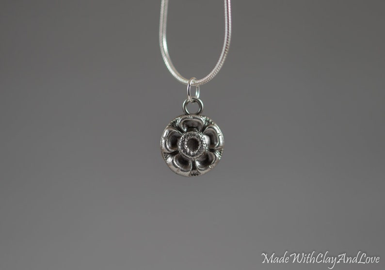 Little Flower Fine Silver PMC Sterling Silver Necklace - Etsy