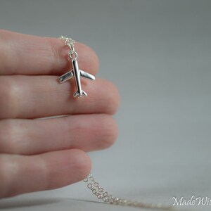 Little Airplane Sterling Silver Necklace Miniature Tiny Cute Plane ...