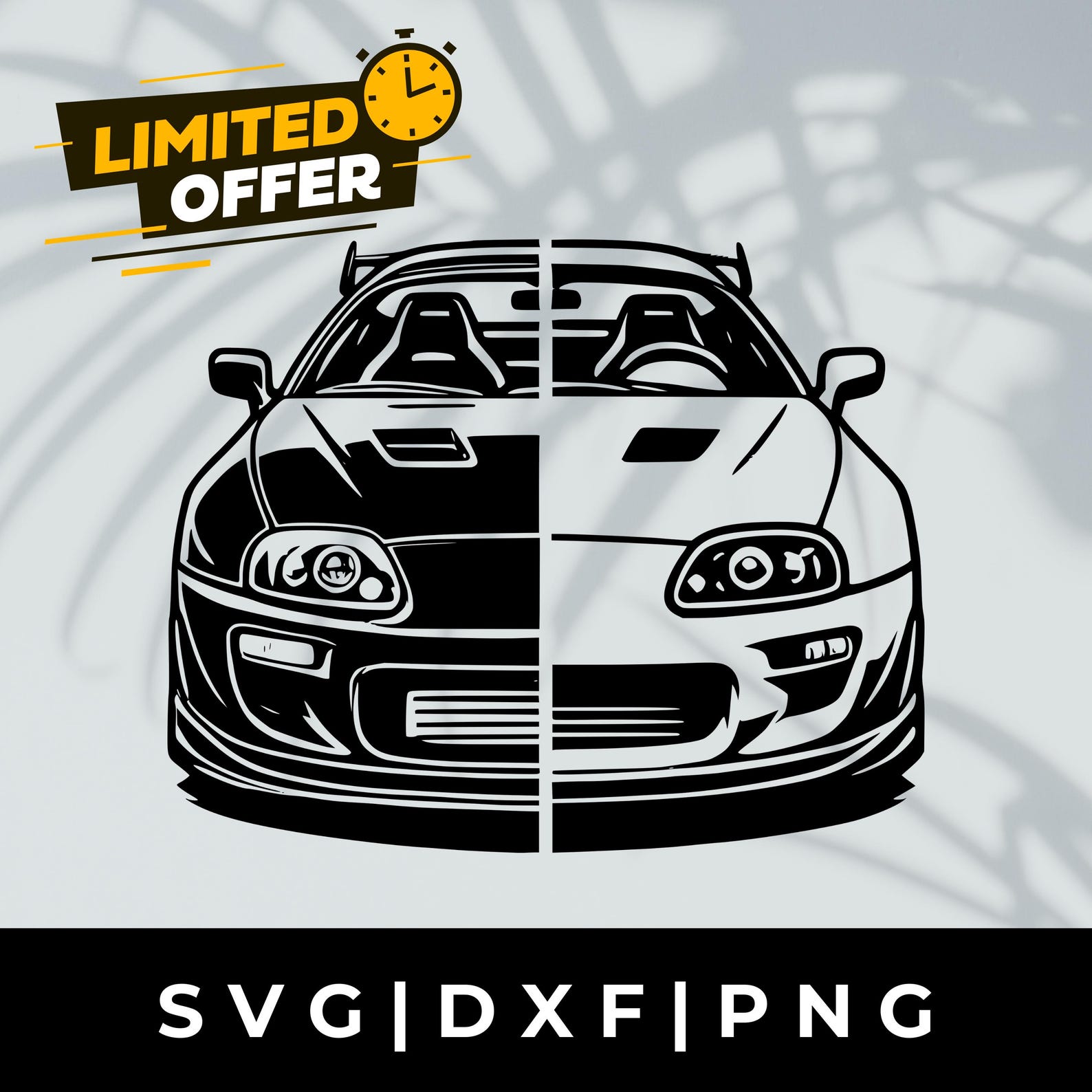 Toyota Supra MK4 Split View SVG JDM Car Design for Cricut, Silhouette ...