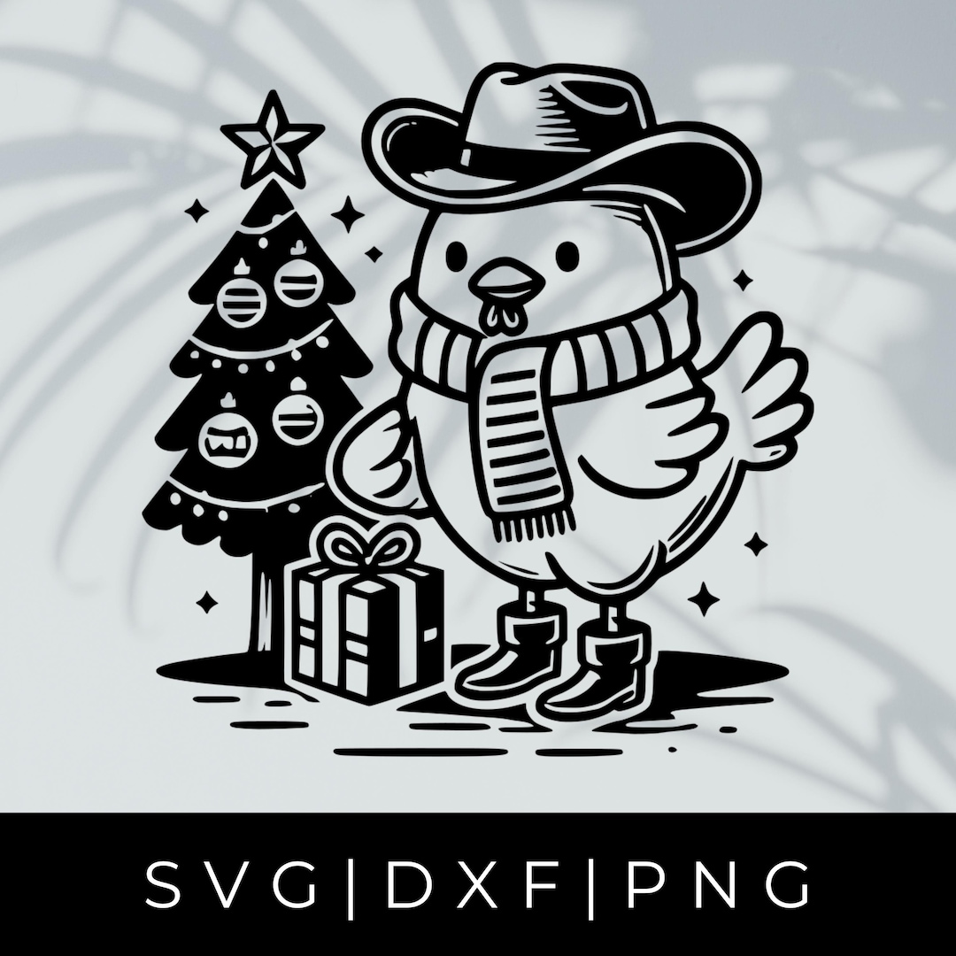 Merry Christmas SVG PNG Funny Chicken Christmas Farm Western Design - Etsy
