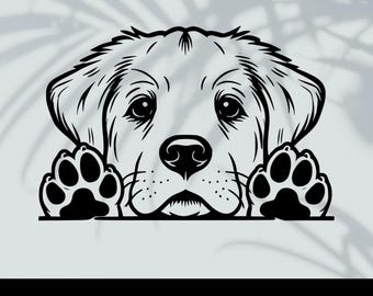 Peeking Dog SVG Dog Face Cut File Digital Download - Etsy