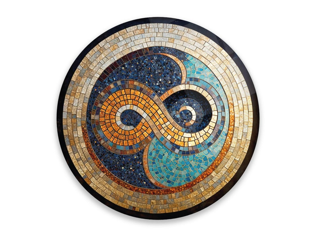 Infinity Symbol Glass Printing Mosaic Wall Art Design, Modern Large ...