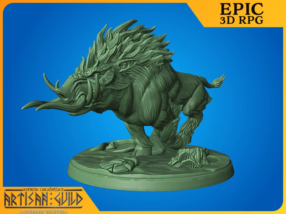 32mm Savage Boar Monster – Unpainted Resin Miniature for Painting and ...
