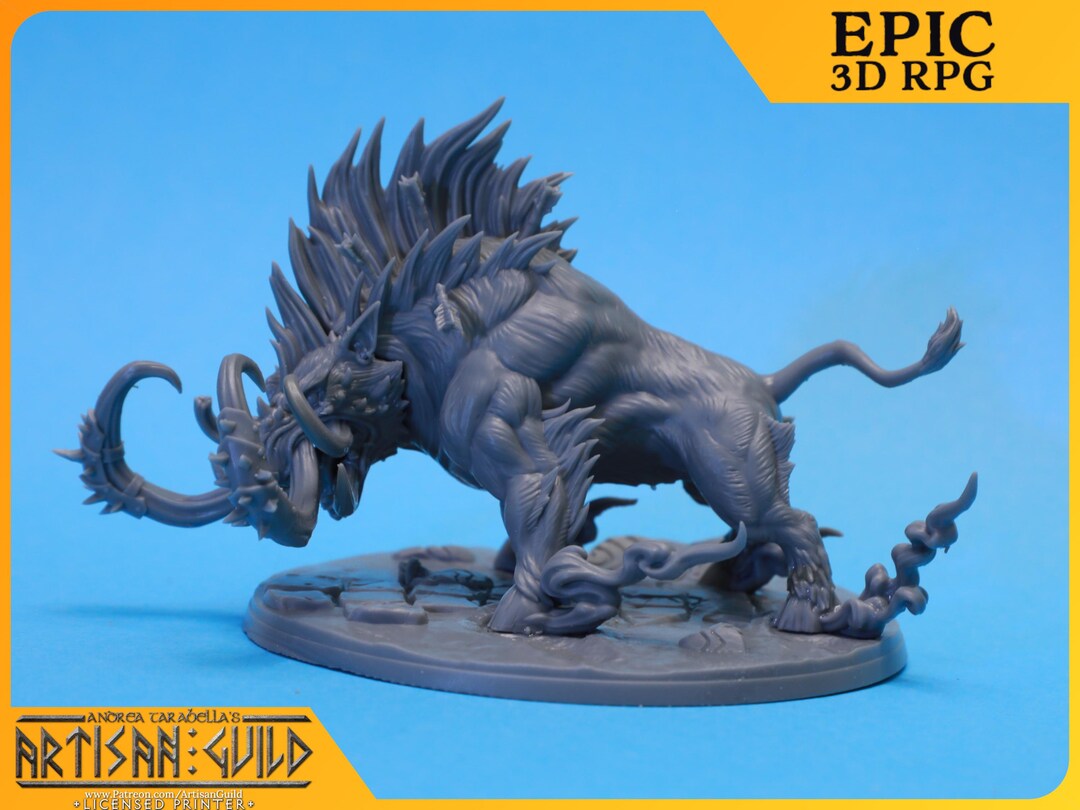 32mm Savage Boar Boss Encouter – Collectible Miniature for RPG ...