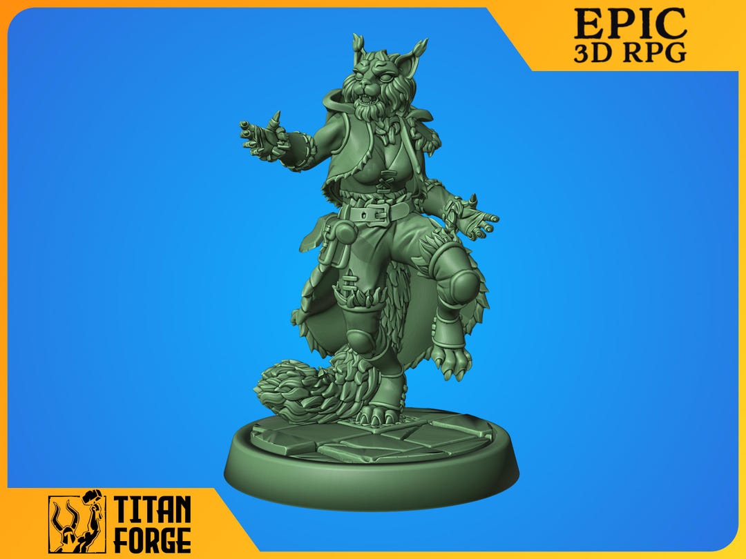 32mm Catfolk Female Monk Exclusive Limited Titan Forge Fantasy ...