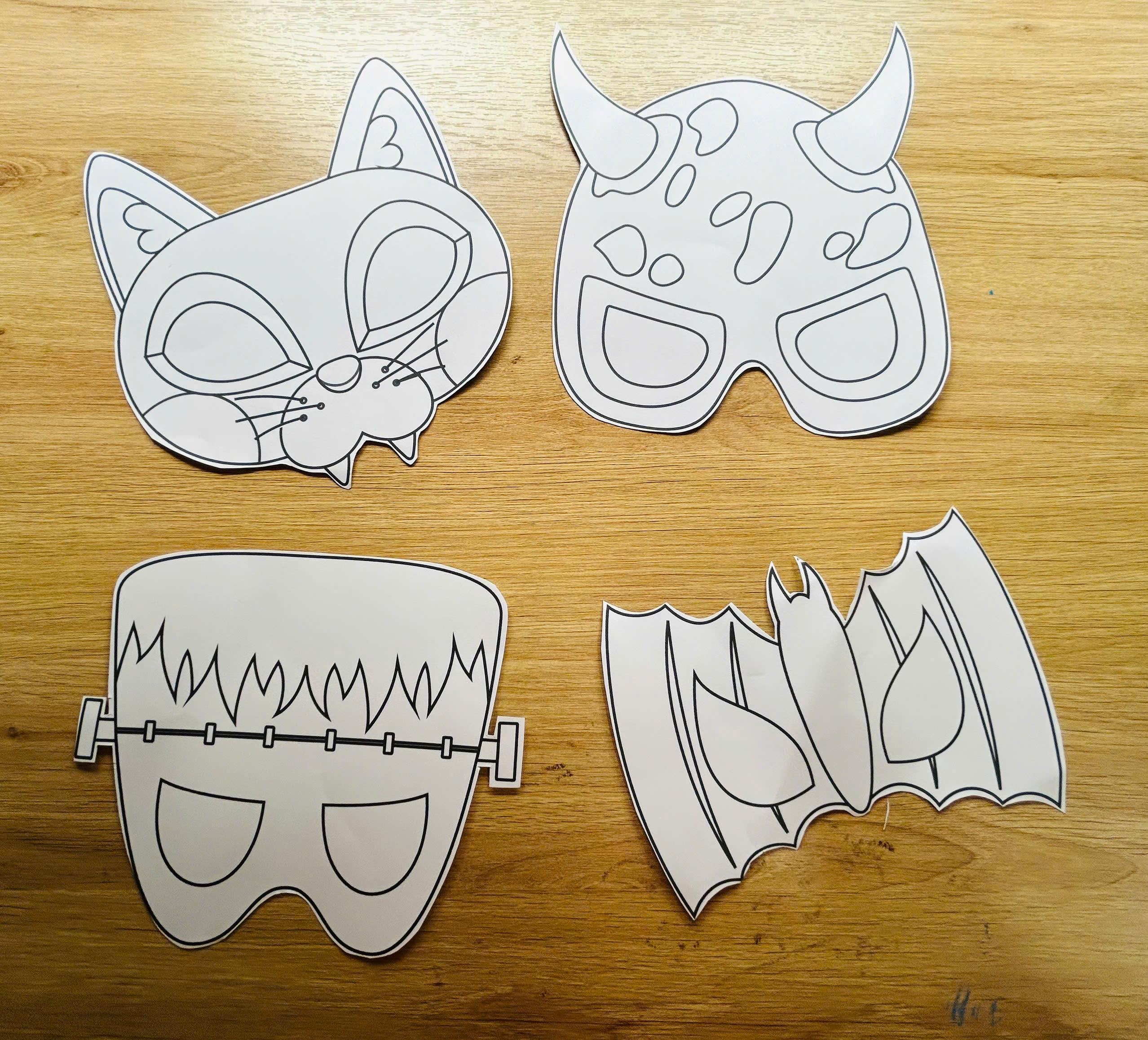 Printable Halloween Masks Halloween Masks for Coloring Cutting and ...