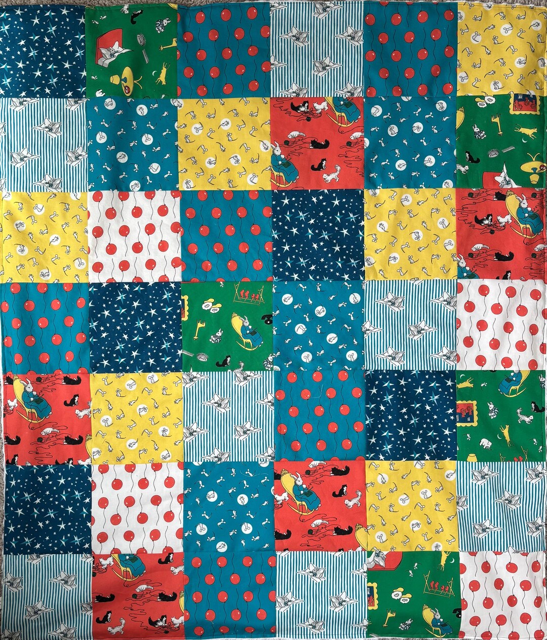 Goodnight Moon Baby Quilt Kit Pre Cut Squares DIY Includes Binding and ...