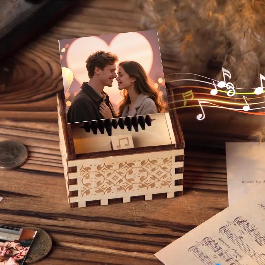 Personalized Wooden Photo Music Box,engraved Music Box,photo Music Gift ...