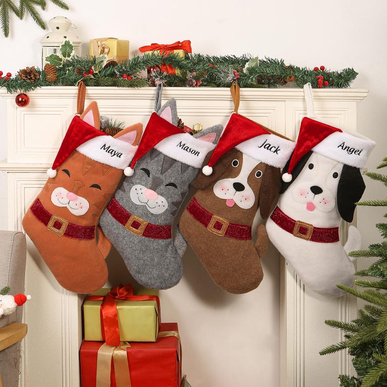 Personalized Pet Christmas Stocking,embroidered Stockings, Family ...