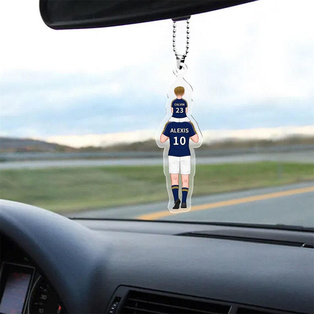 Personalized Soccer Jersey Keychain for Dad,acrylic Car Hanger,car ...