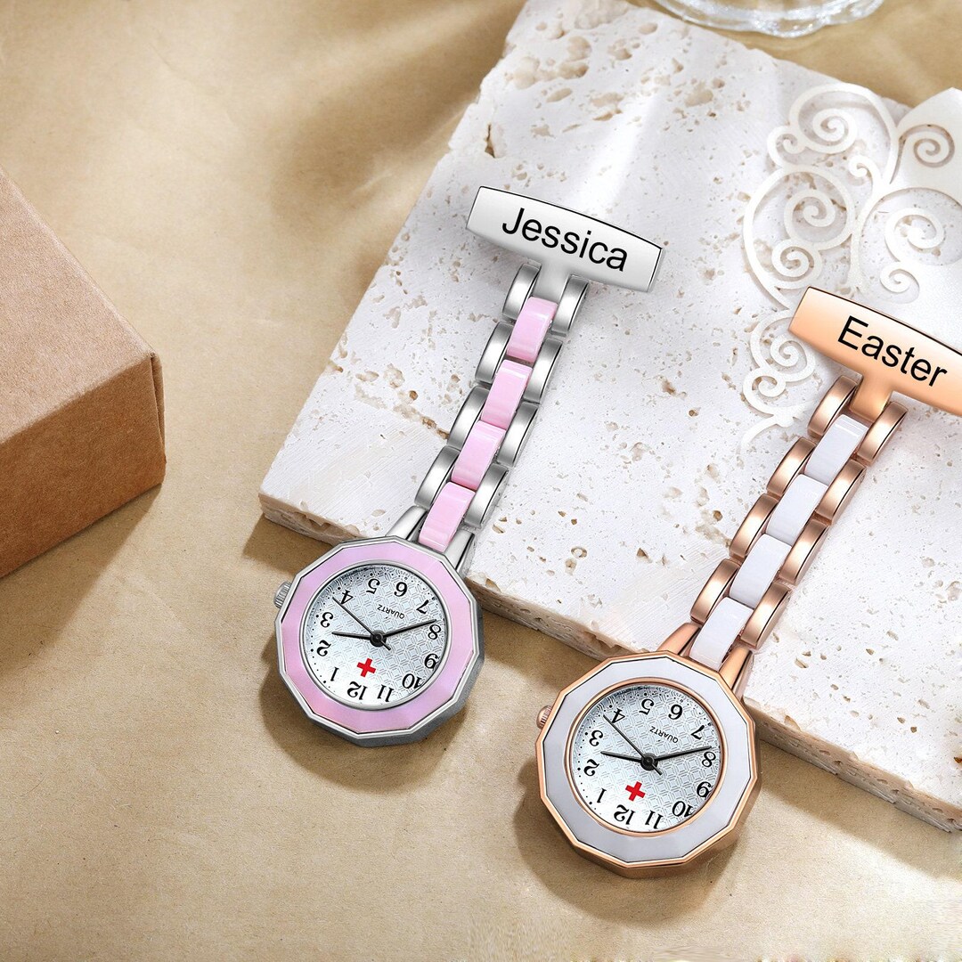 Personalized Name Nurse Watch Portable Nurse Watch With Lapel Pin Gifts ...