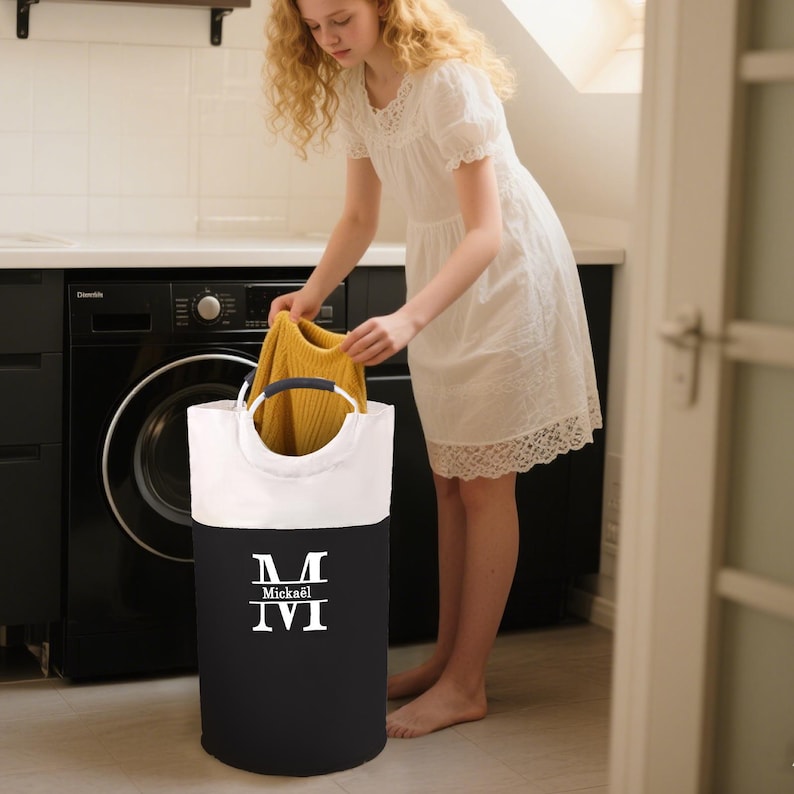Personalized Large Laundry Basket,custom Names Laundry Bags,monogramed ...
