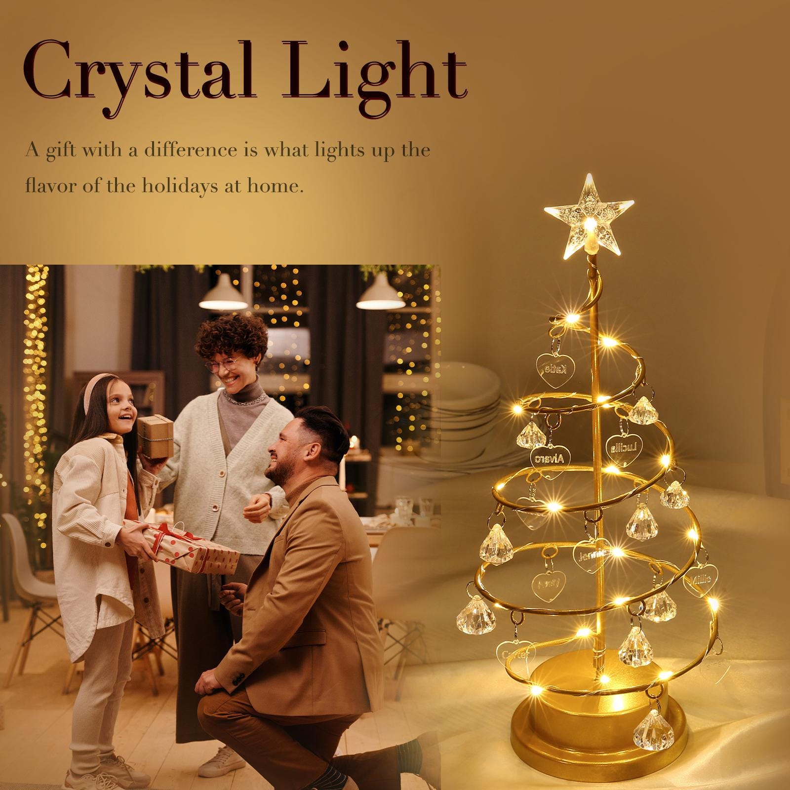 Custom Christmas Tree Light,family Night Light With 1-20 Names,family ...