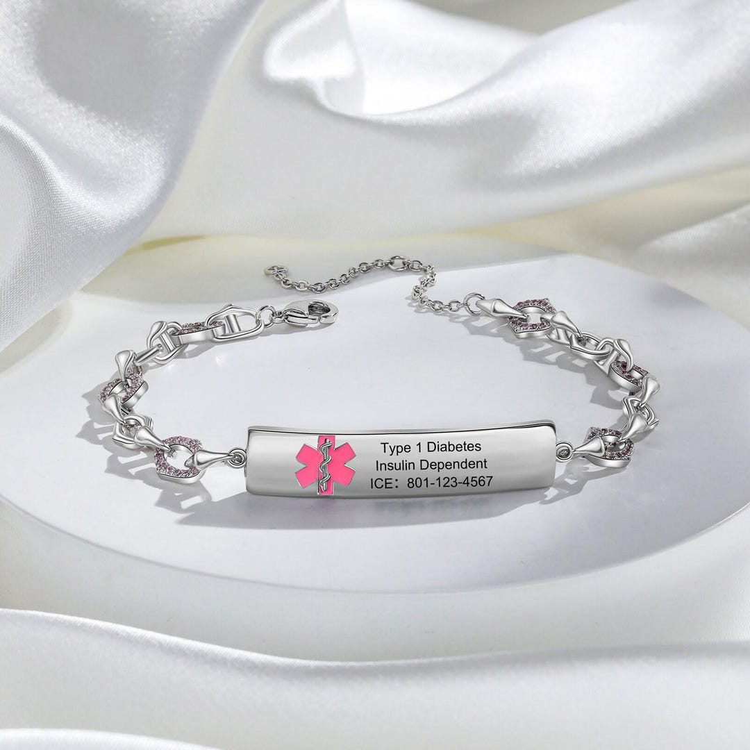 Adjustable Medical Emergency Contact Bracelet Women 5 Styles- Custom ...