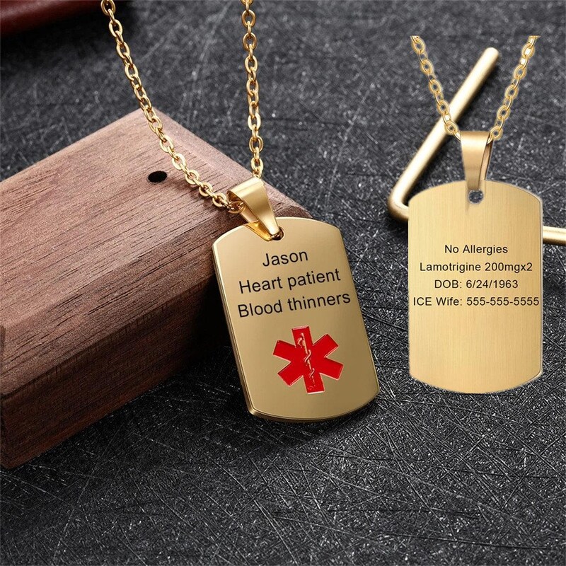 Medical Id Necklace - Etsy
