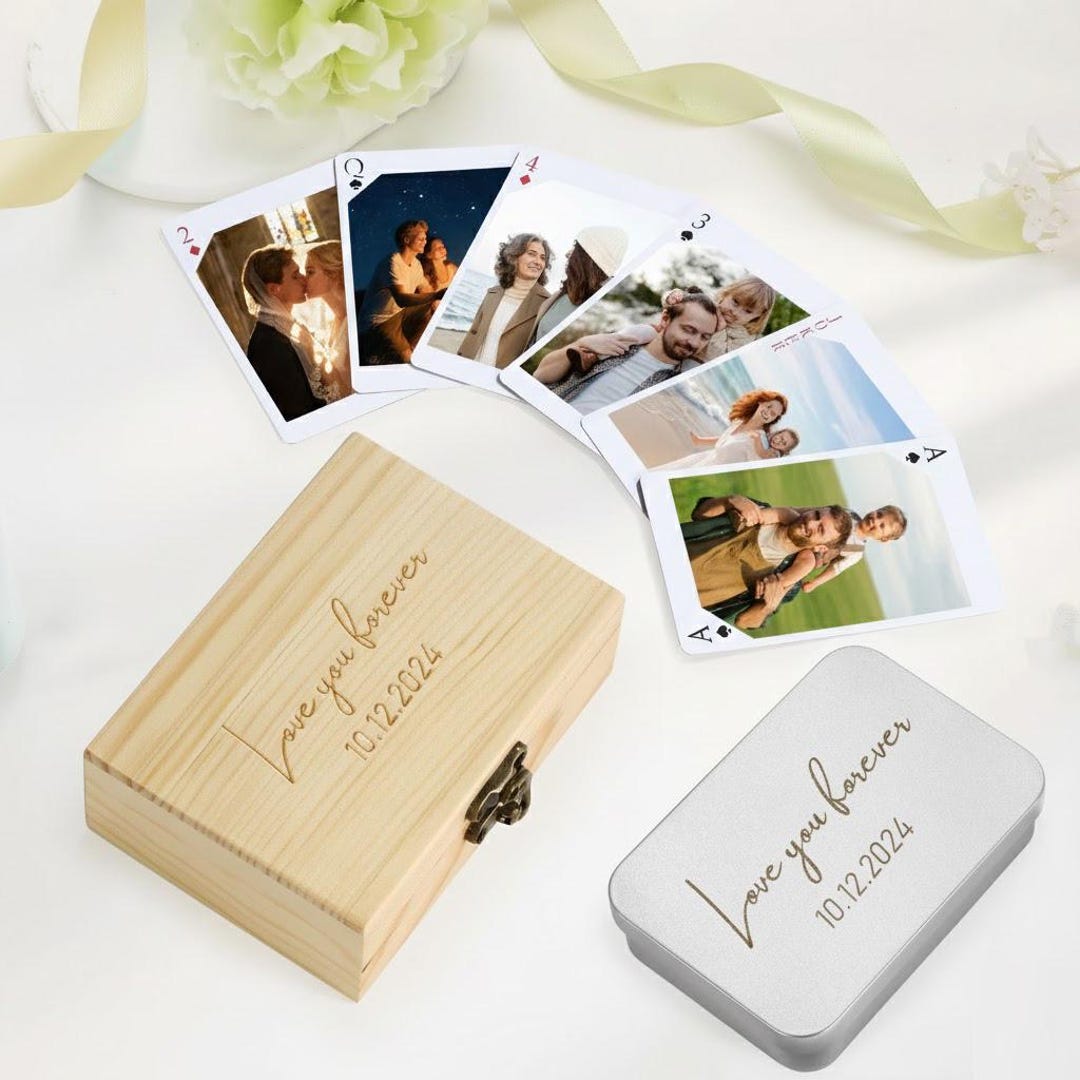 Personalized Photo Playing Cards,custom Deck With Gift Box,wedding Gift ...