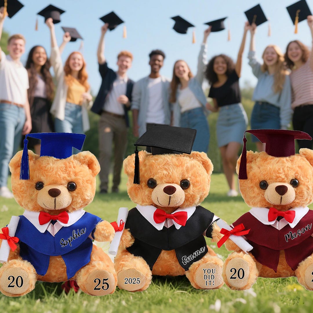 Custom Graduation Teddy Bear With Name,cap and Gown Teddy,embroidered ...