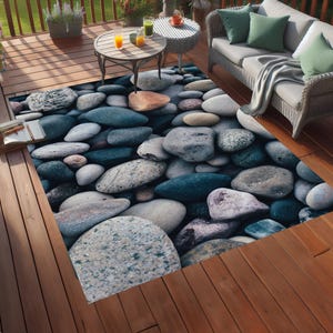 Pebbles Rug,garden Decoration,patio Decor,outdoor Rug,stone Rug ...
