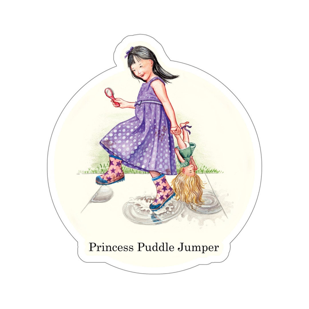 Princess Puddle Jumper Sticker: Funny Vintage Children's Illustration ...
