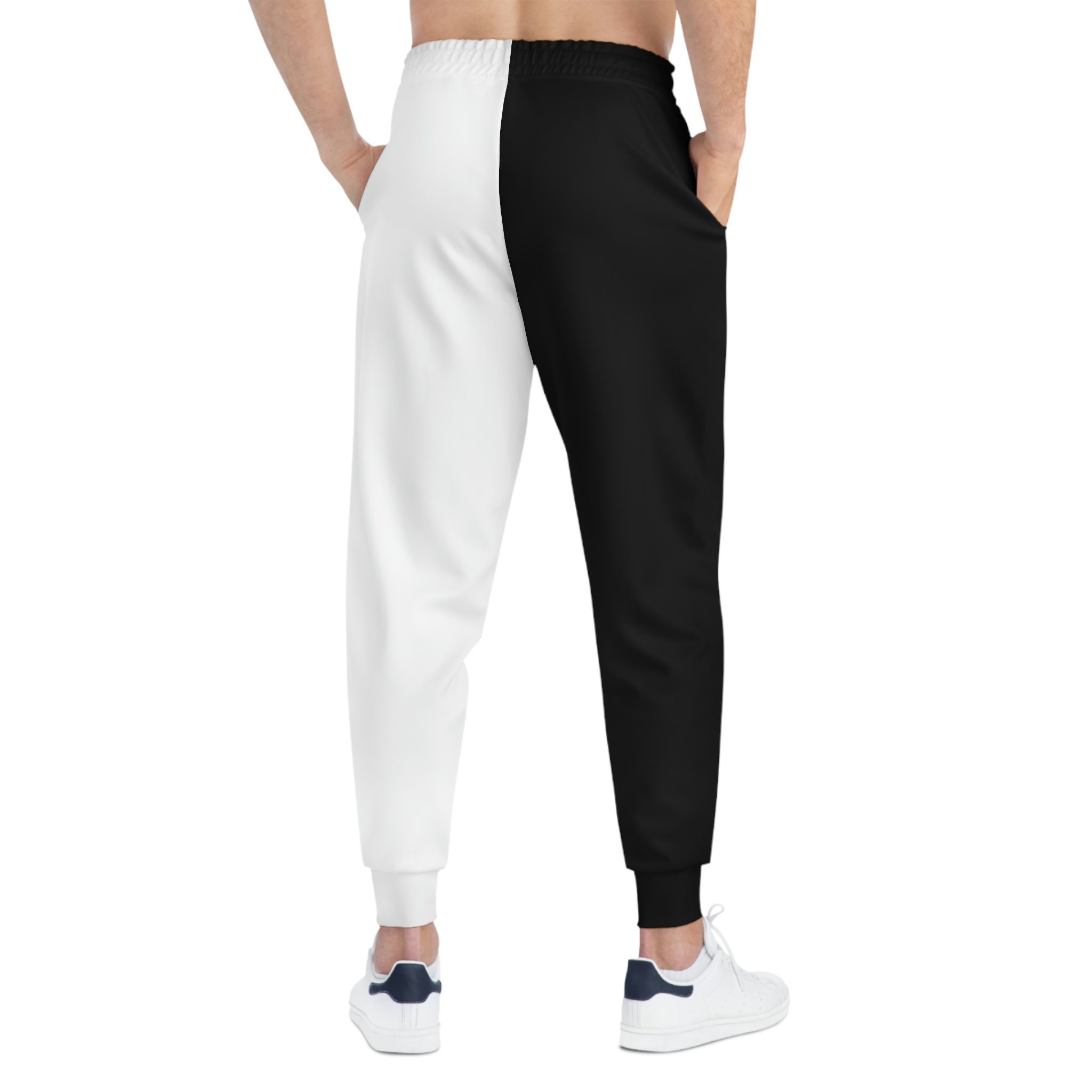 Adult Black and White, Split, Half and Half, Athletic Joggers, Bottoms ...