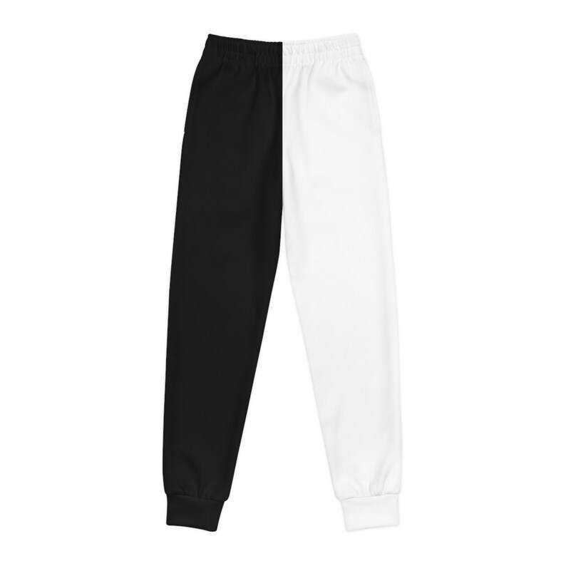 Children's Black and White, Split, Half and Half Youth Joggers, Bottoms ...