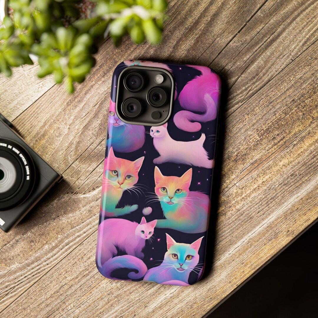 Trendy Fun Cat Design Tough Cases for Iphones, Samsung, Google Pixel ...