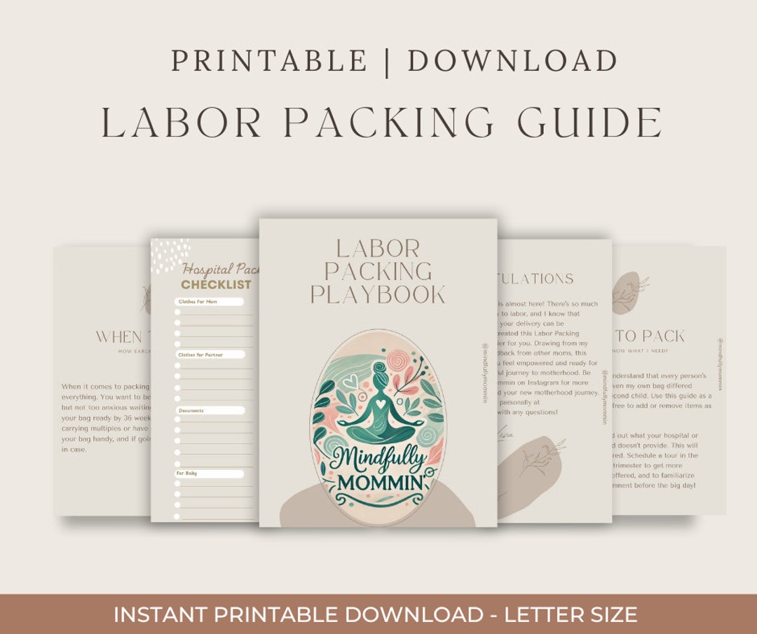 Labor Hospital Bag Packing Guide With Checklist - Etsy